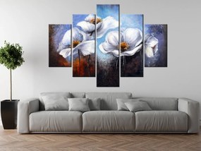 Gario Ručně malovaný obraz Alpské máky - 5 dílný Rozměry: 150 x 70 cm
