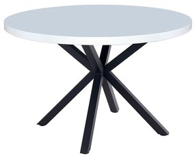 Kondela Jídelní stůl, bílá matná/černá, průměr 120 cm, MEDOR
