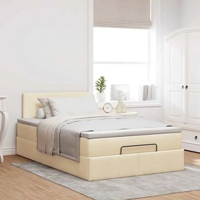 Osmanský rám postele s matrací krémově 120x200cm textil 3311371