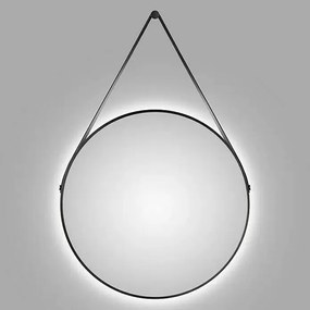 LED světelné zrcadlo DSK Silver Barbier / 80 cm / 20 W / černá