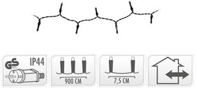 Vánoční světýlka 9 m/120 led studená bílá