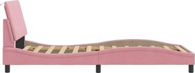 Rám postele bez matrace Hanko růžový 100x200 cm samet 3207836