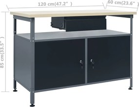 Pracovní stůl se třemi nástěnnými panely a jednou skříňkou 3053437