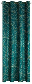 ZATEMŇOVACÍ ZÁVĚS NA KROUŽCÍCH LIMITED COLLECTION LILI2 140X250 CM TYRKYSOVÁ
