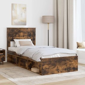 Rám postele Kouřový dub 75 x 190 cm Kompozitní dřevo 3409819
