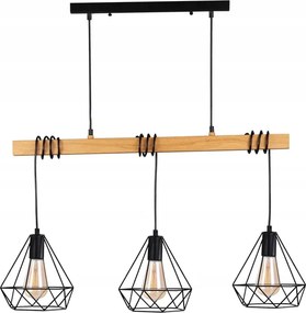3X Sufitová lampa 130cm Listwa Vigo Wood