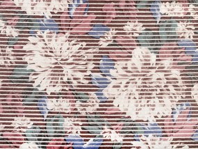 Koupelnová pěnová rohož / předložka PRO-054 Velké květy na hnědofialovém - metráž šířka 65 cm