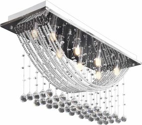 Bílé stropní svítidlo s křišťálovými ověsky, pro 8 žárovek G9, 29 cm 241391