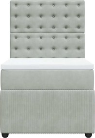 Box spring postel s matrací světle šedá 90x190 cm samet 3294526