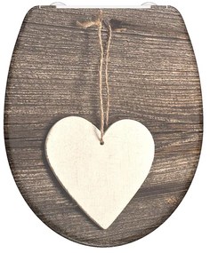 Eisl Sanitär WC prkénko Duroplast Soft Close Wood Heart 82377