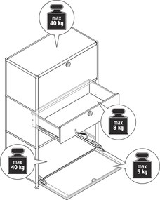 Tchibo - Kovová komoda »Cn3« se 2 výklopnými dvířky a 2 zásuvkami - barva: zelená