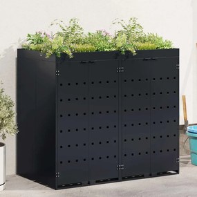 Úložný box na 2 popelnice Černá 136 x 77,5 x 121,5 cm 3394738