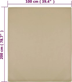 Jersey prostěradlo taupe 100x200 cm bavlna 136222
