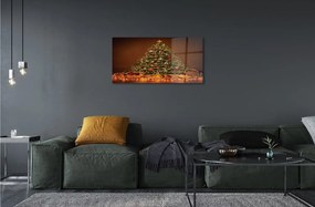 Obraz na skle Vánoční osvětlení dekorace dárky 125x50 cm