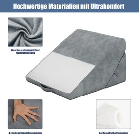 Costway Bed Wedge Polštář Nastavitelný Memory Foam Polštář naklápěcí Klínový
