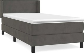 Box spring postel s matrací tmavě šedá 100x200 cm samet 3130824