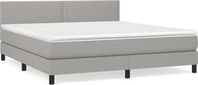 Box spring postel s matrací světle šedá 180 x 200 cm textil 3139993