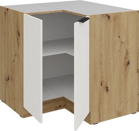 ARIA az | dolní skříňka 90x90 DN 2F rohová s policí | 90x90 cm | artisan/bílá