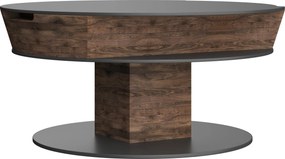 XXXLutz KONFERENČNÍ STOLEK, barvy vlašských ořechů, dřevo, sklo, kámen, 80/80/38-58 cm Voglauer - Konferenční stolky - 000142014846