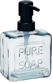 Dávkovač mýdla Pure, transparentní/s černými prvky, 250 ml