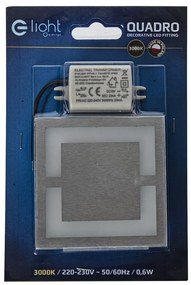 Schodišťové LED svítidlo Quadro, 1x LED 0,6w, 3000k, s