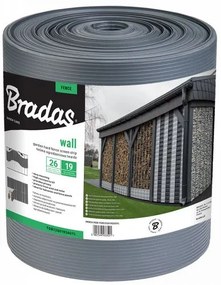 Bradas Stínící fólie na plot 19cm x 26m Grey 1200g/m2