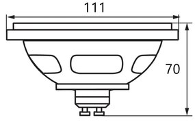 SLV 1005277 LED žárovka, 12,5W 60° 2700K 1000lm GU10 ES111 (QPAR111), stmívatelná, prům. 11,1cm