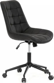 Kancelářská židle černá dekor broušené kůže černý kovový kříž KA-V3120 BK3