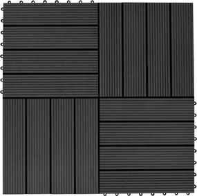 vidaXL WPC dlaždice 30x30cm 11 ks 1 m2, [45023] Barva: Černá