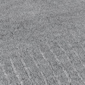 Flair Rugs, Kusový ručně tkaný koberec Tuscany Textured Wool Border Grey Marl, 120x170, šedá, ložnice
