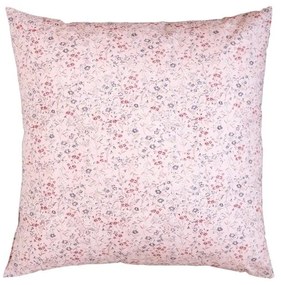 SCANquilt polštářek KLASIK fino flora růžovomodrá 45 x 45 cm