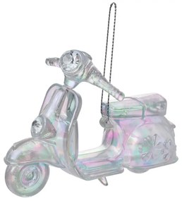 Holografická vánoční ozdoba motorka Vespa – 12 cm