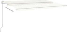 Ručně zatahovací markýza 500 x 300 cm krémová 3068937