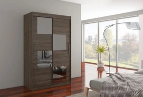 Skříň posuvná se zrcadlem LUGANO 120 choco