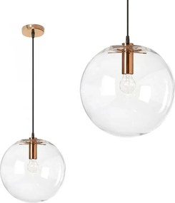 Toolight - Závěsné skleněné stropní svítidlo Lassi 20 cm 1xE27, Růžové zlato, OSW-00130