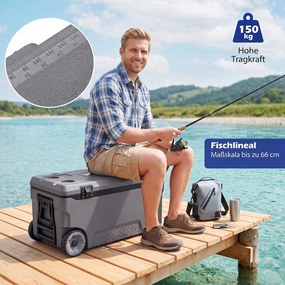 Costway Chladicí box 70 L Velký termobox z plastu s kolečky a madlem Izolovaný