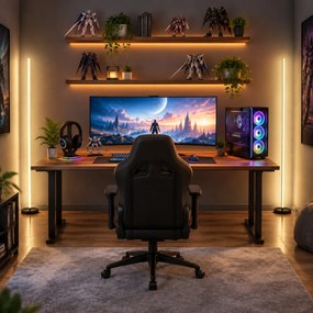 HOMCOM Rohové LED stojací lampy, sada 2 ks, 150 cm, černé