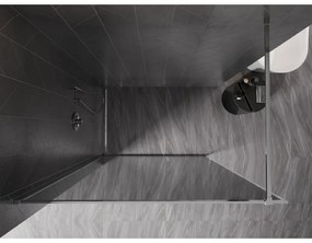 Mexen Kioto-F, sprchová zástěna s rámem 130 x 202 cm, 8 mm šedé sklo, chromový profil, 800-130-104-01-40