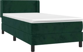 Box spring postel s matrací tmavě zelená 100x200 cm samet 3130826