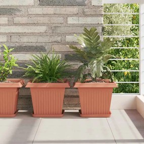 Květináče 6 ks Cihlově červená Plast 3403293