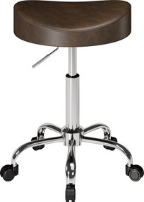 HOMCOM stolička, salonní stolička s výškově nastavitelnou výškou sedadla 51–66 cm a čalouněným sedadlem, otočným 360°, hnědá