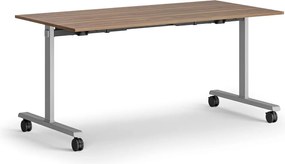 Mobilní stůl MATCH, 160x80 cm, šedá podnož, ořech