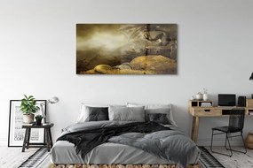 akrylový obraz Dragon horské mraky zlato 140x70 cm