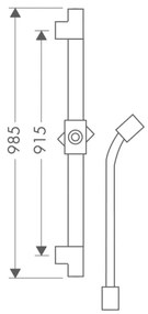 Axor Starck - Sada s nástěnnou tyčí 0,9m, hadice Isiflex 1,6 cm, chrom 27830000