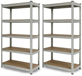 IQ Garden 2 x policový regál 180 x 80 x 40 - pozinkovaný - 5 polic 319902