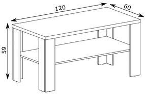 Antica K | konferenční stolek A13 | 120x60x59 cm | kraft zlatý