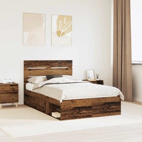 Rám postele Staré dřevo 135 x 190 cm Masivní borové dřevo 3411758
