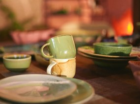 Mechově zelený porcelánový hrnek Chef - 12*9*8 cm / 320 ml