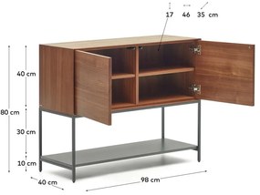 Nízká komoda v dekoru ořechu v přírodní barvě 97,5x80 cm Vedrana – Kave Home