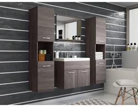 Koupelnový nábytek Floryna XL, Barva: bílá + šedý lesk, Sifon k umyvadlu: ne, Baterie: Platino BCZ 020M